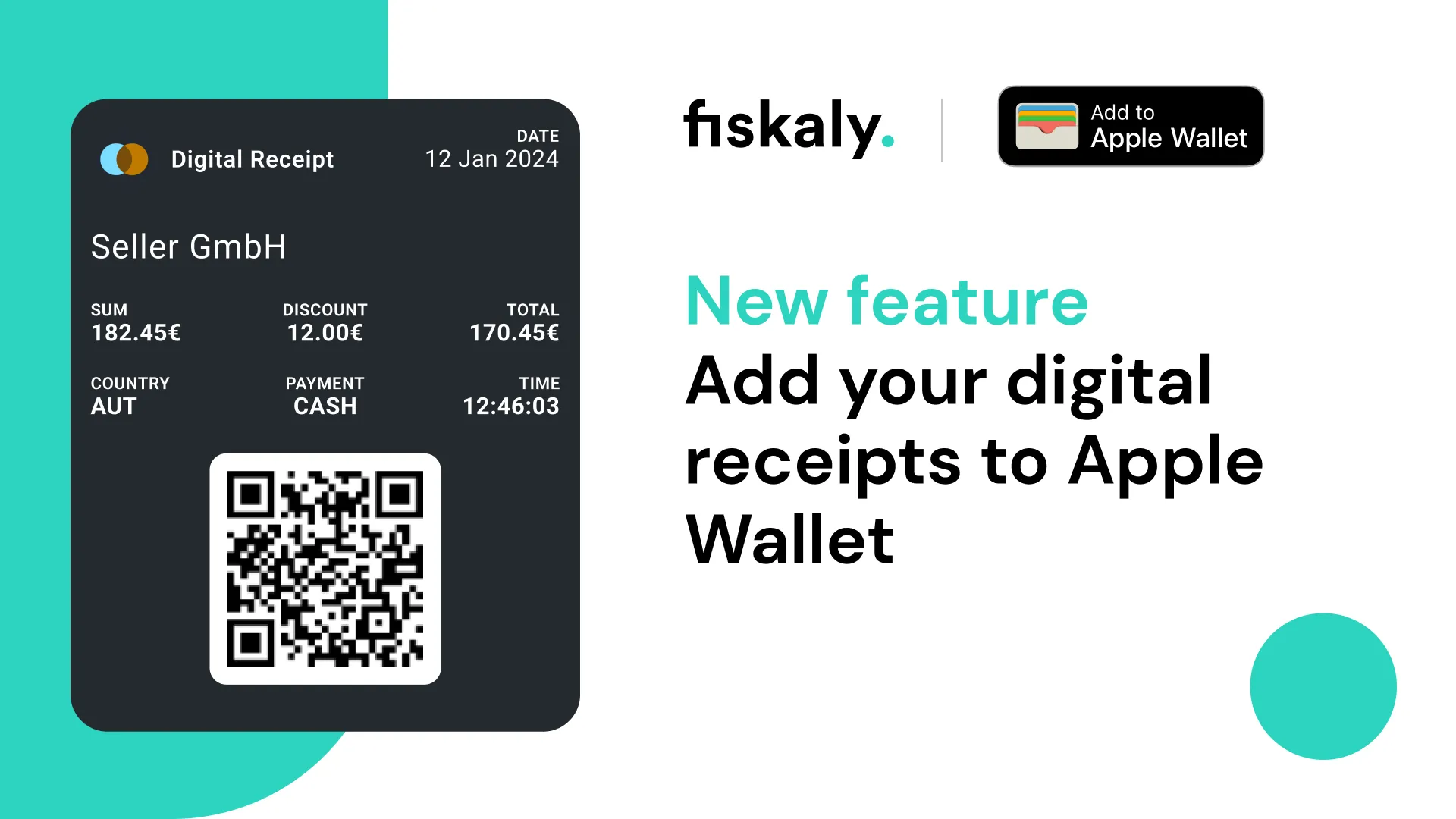 Digital receipt: Apple Wallet compatible and 100% compliant